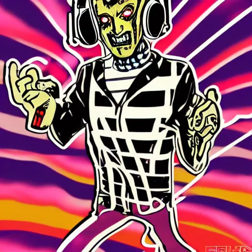 svg sticker of a Pop-Wonder Freddy-Krueger at a rave, | Stable ...