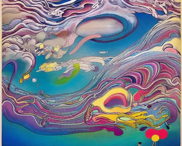 Ocean waves in a psychedelic dream world. DMT. Curving | Stable Diffusion | OpenArt