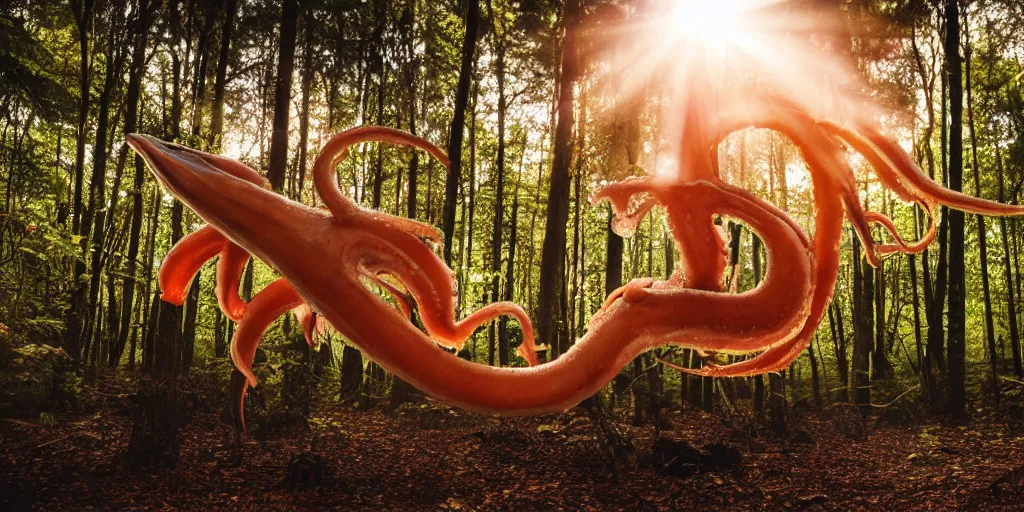 a highly detailed giant squid god floating in the | Stable Diffusion ...