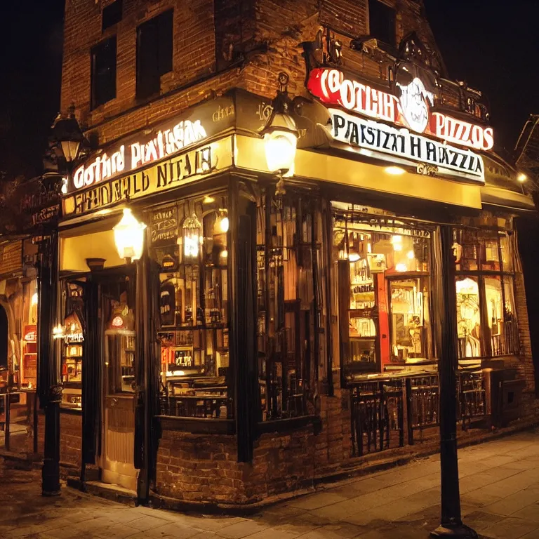 A photo of a gothic victorian Pizza Hut restaurant at | Stable ...