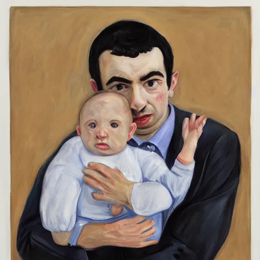 Nathan Fielder holding baby, Alice Neel, detailed, 8k | Stable ...