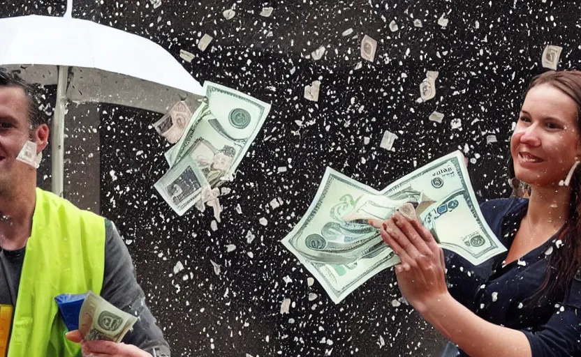 money raining from the sky in melbourne. | Stable Diffusion | OpenArt