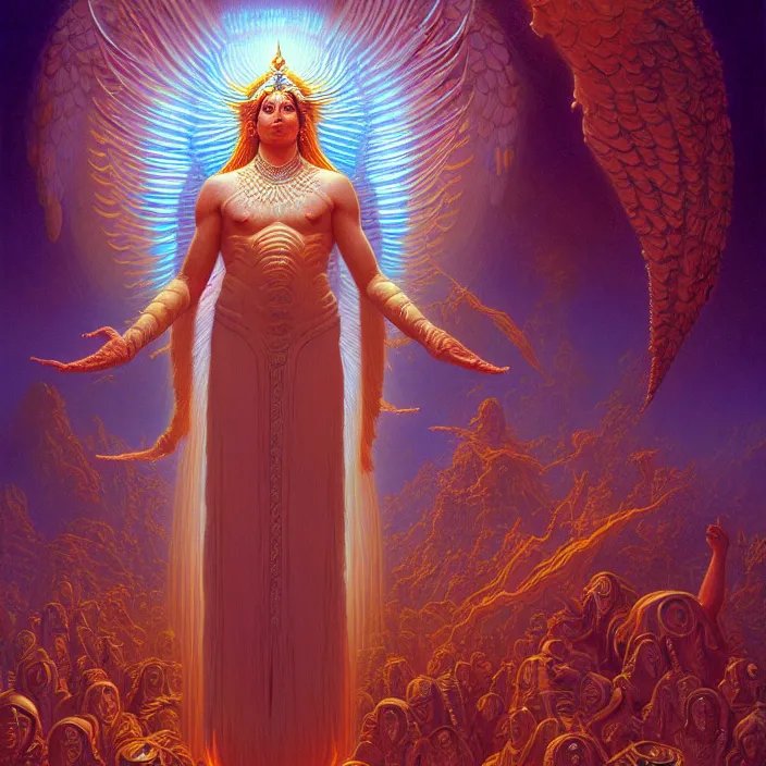 ethereal glowing white hindu angel dmt deity, tribal | Stable Diffusion ...