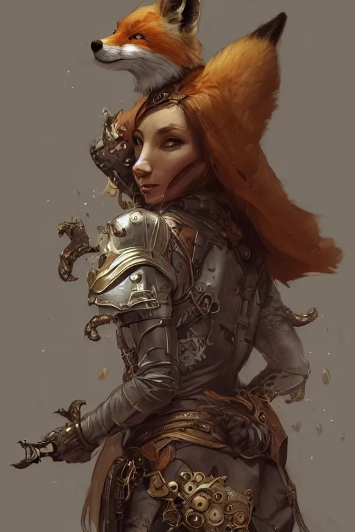 heroic character design of anthropomorphic fox, | Stable Diffusion