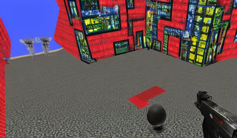 A first-person shooter, PS2 game, 3DCG, designed by | Stable Diffusion