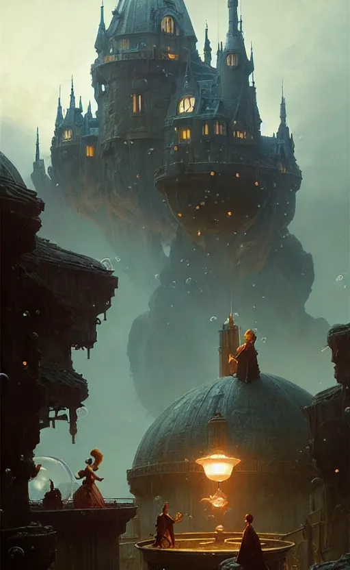 bubble castle gorgeous lighting by weta studio | Stable Diffusion