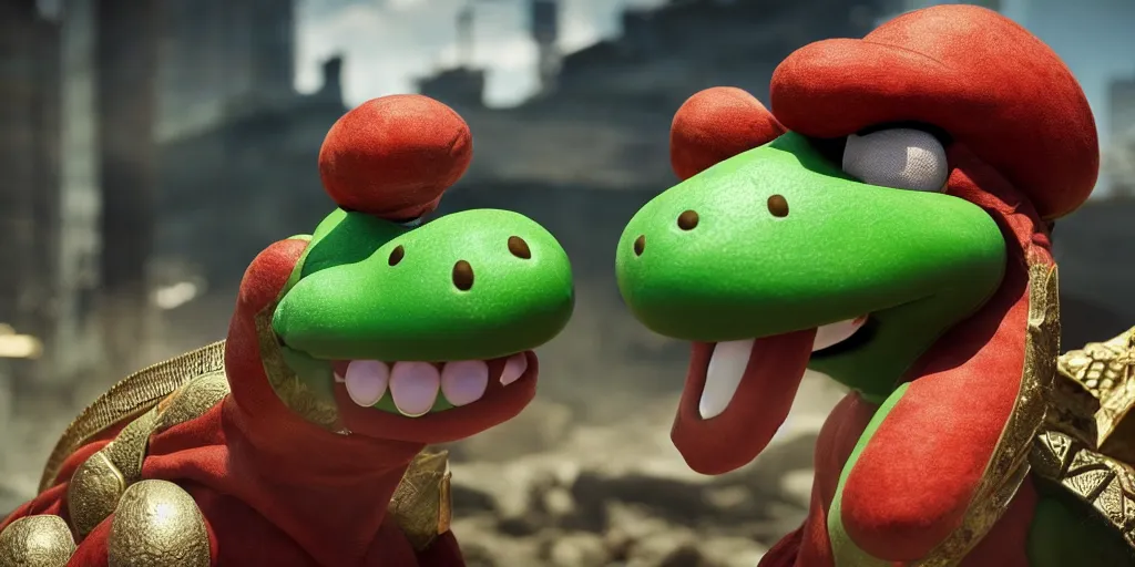 realistic picture of yoshi as a pharaon, | Stable Diffusion | OpenArt