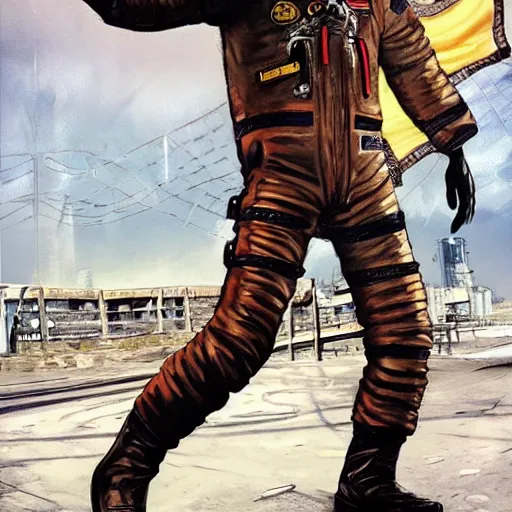 [Leather and rust cosmonaut holding a checkered flag, | Stable ...