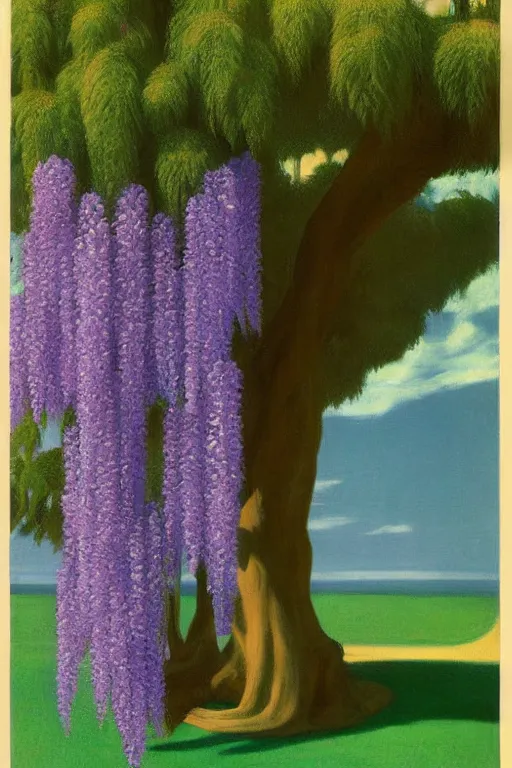 liminal vaporwave wisteria tree surrealism, painted by | Stable ...