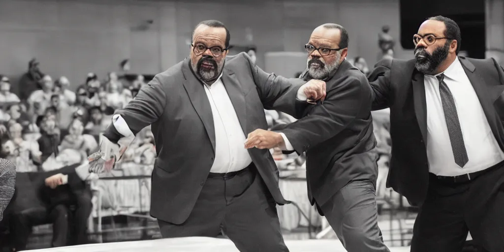 stephen mckinley henderson fighting jeffrey wright | Stable Diffusion