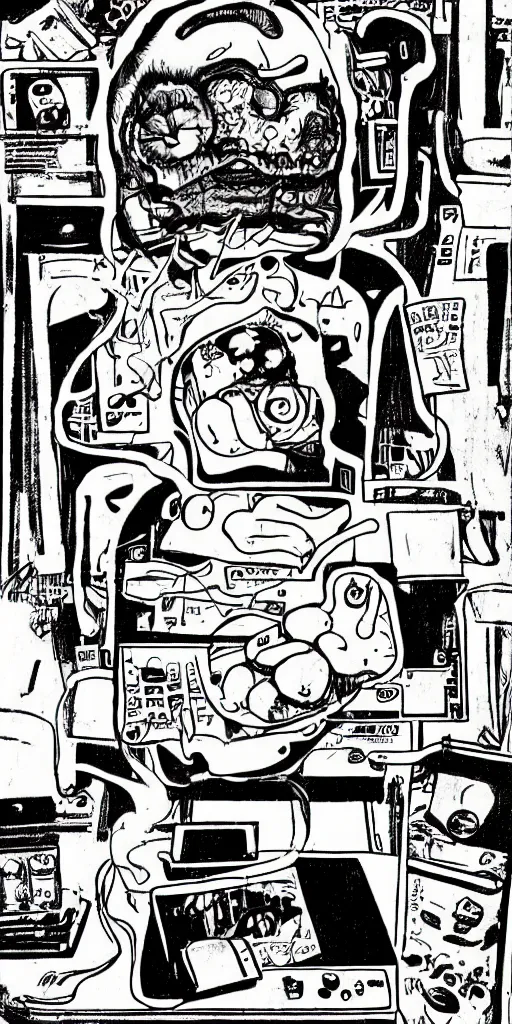 a body controlled by a brain, sitting at a control | Stable Diffusion | OpenArt