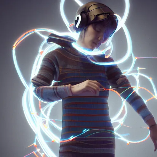 rpg character concept art, modular synth musician | Stable Diffusion