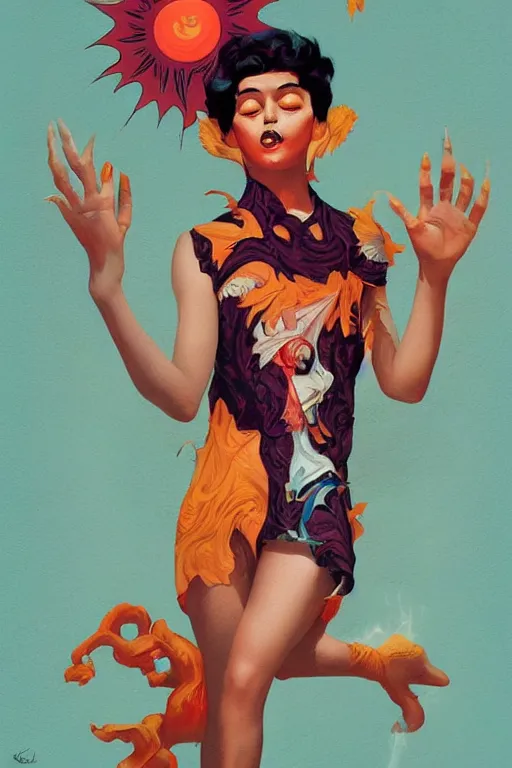 the Sun-God smiling, normal hands, normal legs, horror | Stable ...