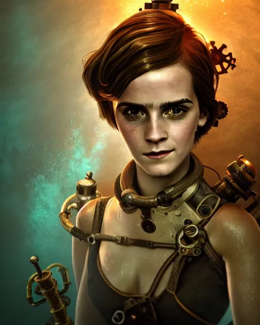 underwater bioshock steampunk biopunk portrait of emma | Stable ...