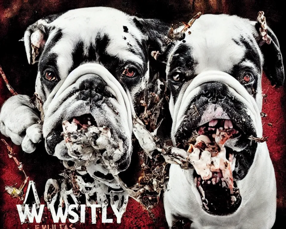 a horror movie poster featuring a scary bull dog | Stable Diffusion ...