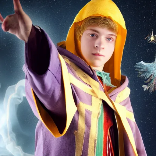 a photorealistic male wizard teenager wearing wizard | Stable Diffusion ...