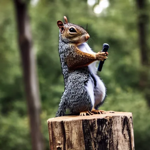 punk rock squirrel in a studded leather jacket | Stable Diffusion