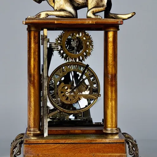 19th century mechanical automata clock depicting a | Stable Diffusion ...
