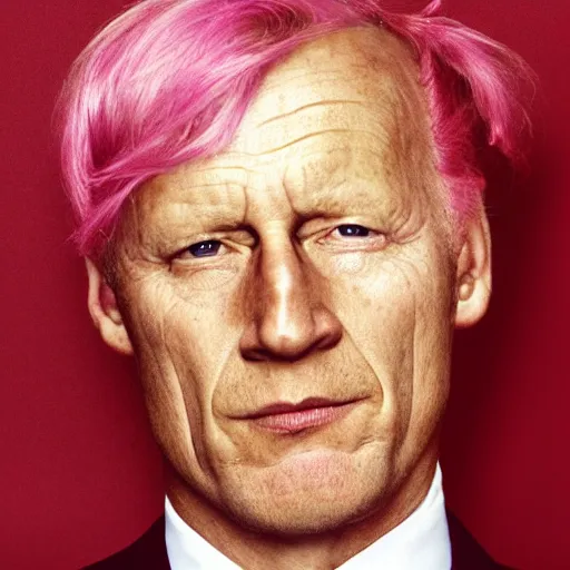 portrait of king harald of Norway pink Dixie cut hair | Stable ...