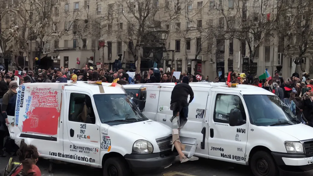 a riot van shows up at a public demonstration | Stable Diffusion | OpenArt
