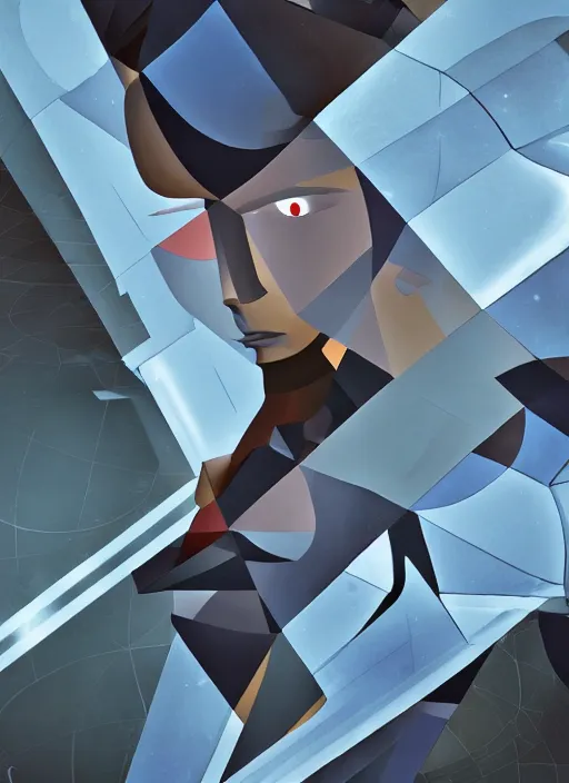 A sad cubist young man in the Halls of Space; concept | Stable ...