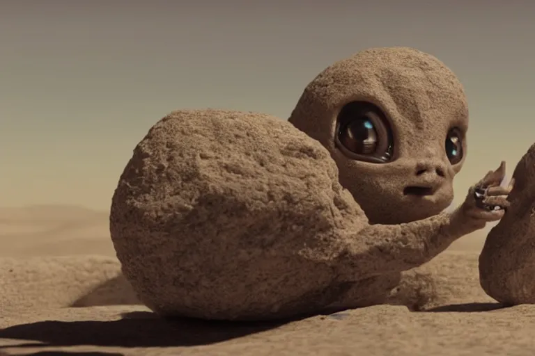 vfx movie scene closeup adorable little baby alien | Stable Diffusion ...