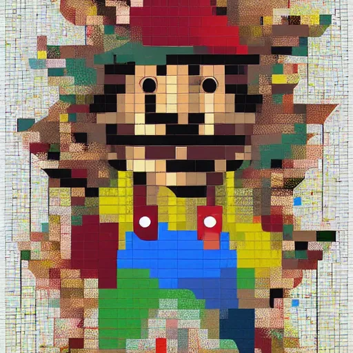 mosaic portrait of super mario by lliam brazier, | Stable Diffusion ...