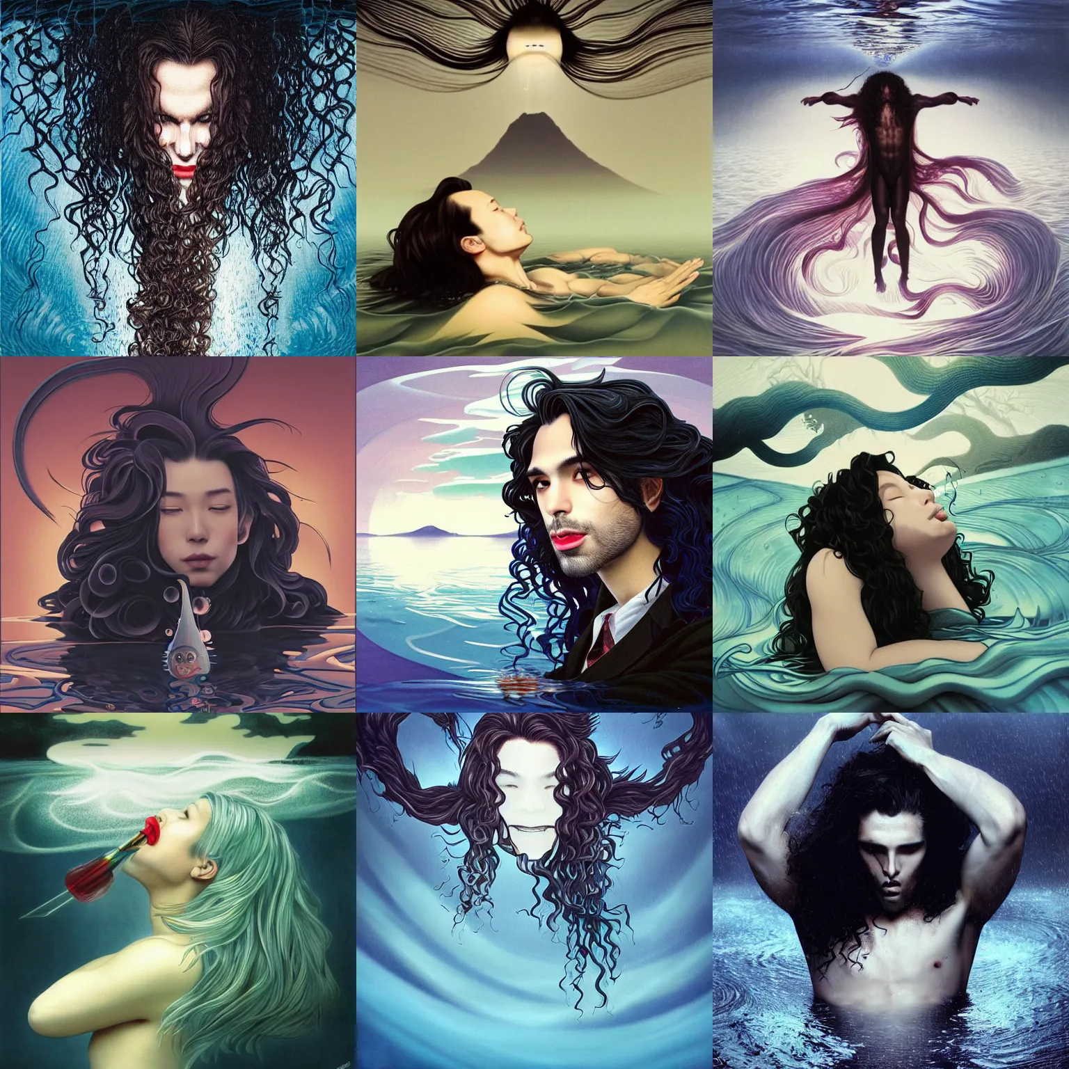 a beautiful male vampire with long curly brown hair | Stable Diffusion ...