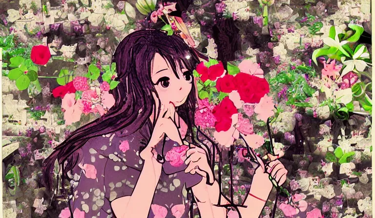 ill bring u flowers in the pouring rain, shojo, | Stable Diffusion ...