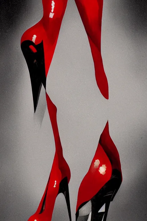 portrait of black high heals with red bottoms, white | Stable Diffusion ...