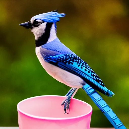A photograph of a (real blue jay) standing on a large | Stable ...