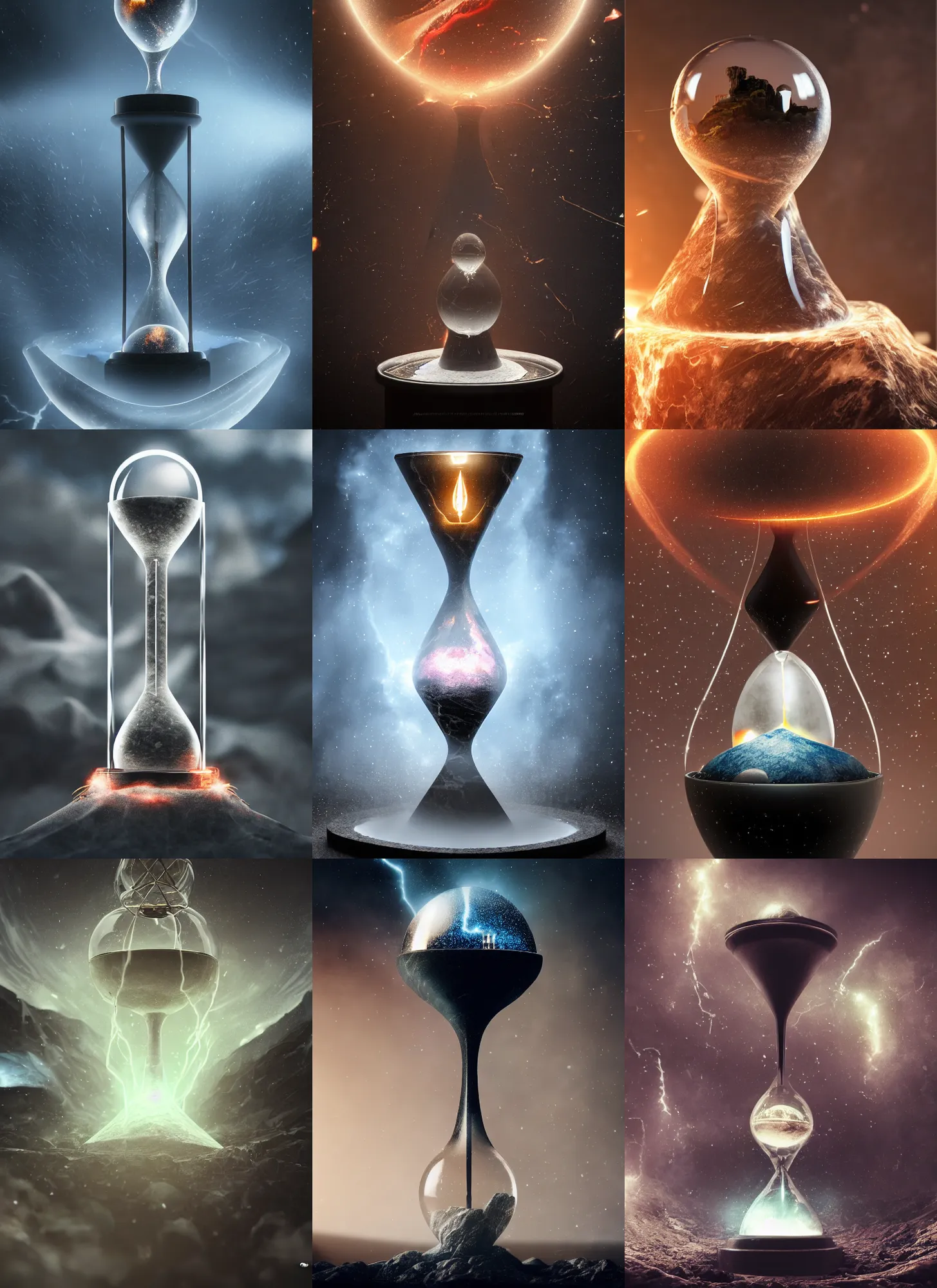 nikola tesla inside a marble, hourglass, lightning, | Stable Diffusion ...