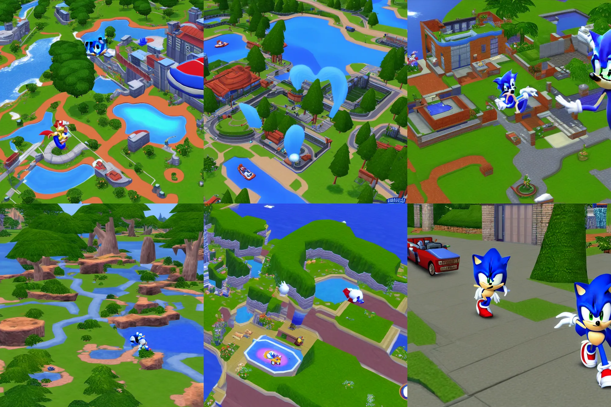 Sonic the Hedgehod as a sim in the Sims 1. Sims 1 | Stable Diffusion