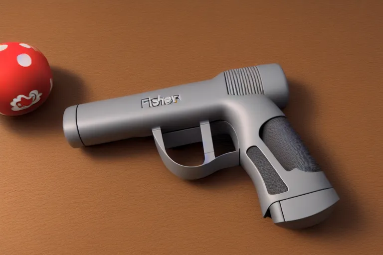 product photo of toy hand gun made by fisher price, | Stable Diffusion ...