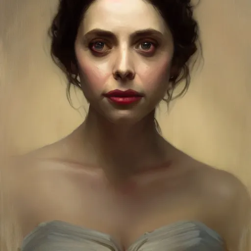 a portrait painting of alison brie / gillian jacobs | Stable Diffusion ...