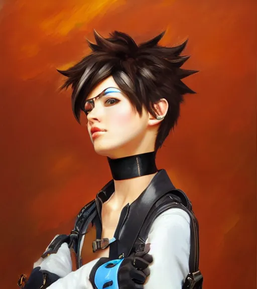 oil painting of tracer overwatch in a field wearing | Stable Diffusion ...