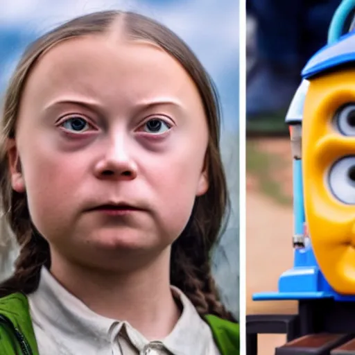 greta thunberg as frowning thomas the tank engine | Stable Diffusion | OpenArt