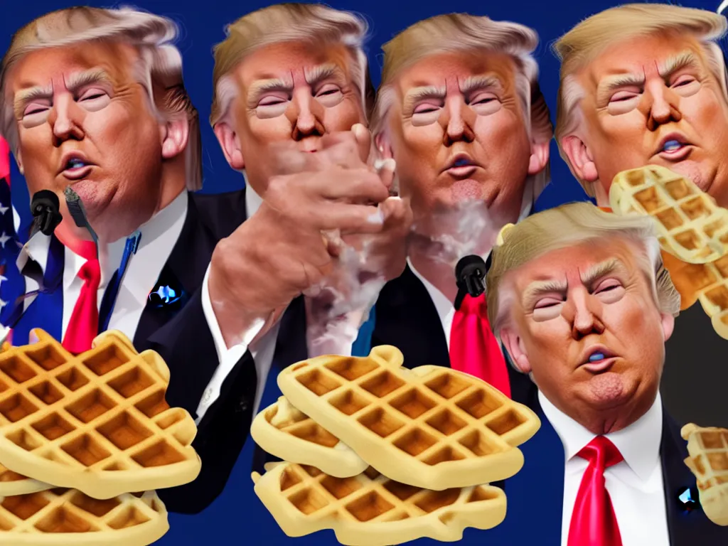 donald trump completely confused about what waffles | Stable Diffusion ...