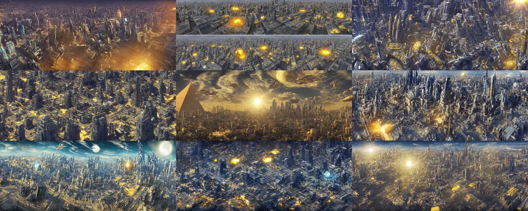 super wide view of a cityscape in the saturn, flying | Stable Diffusion ...