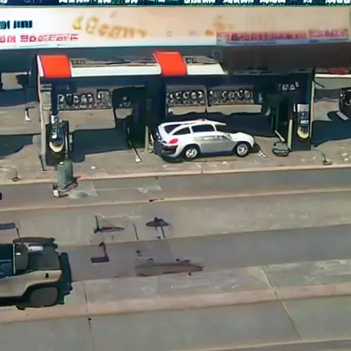 cctv footage of tank refueling at gas station | Stable Diffusion | OpenArt