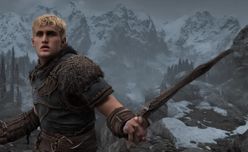 Jake Paul in Skyrim, 4K UHD image, octane render, | Stable Diffusion ...