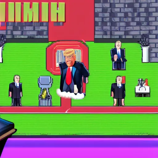 video game screenshot of donald trump | Stable Diffusion