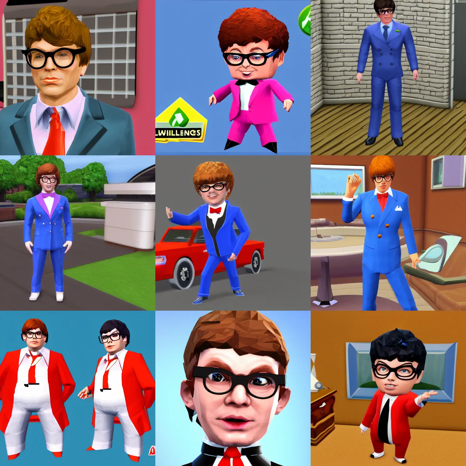 austin powers as a Sims 1 character, lowpoly | Stable Diffusion | OpenArt