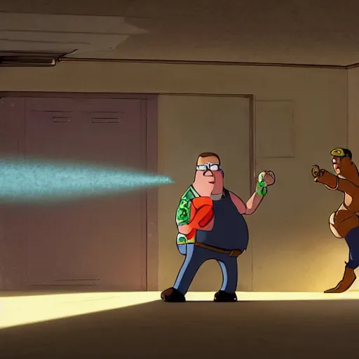 peter griffin fighting against brad pitt, in a | Stable Diffusion | OpenArt