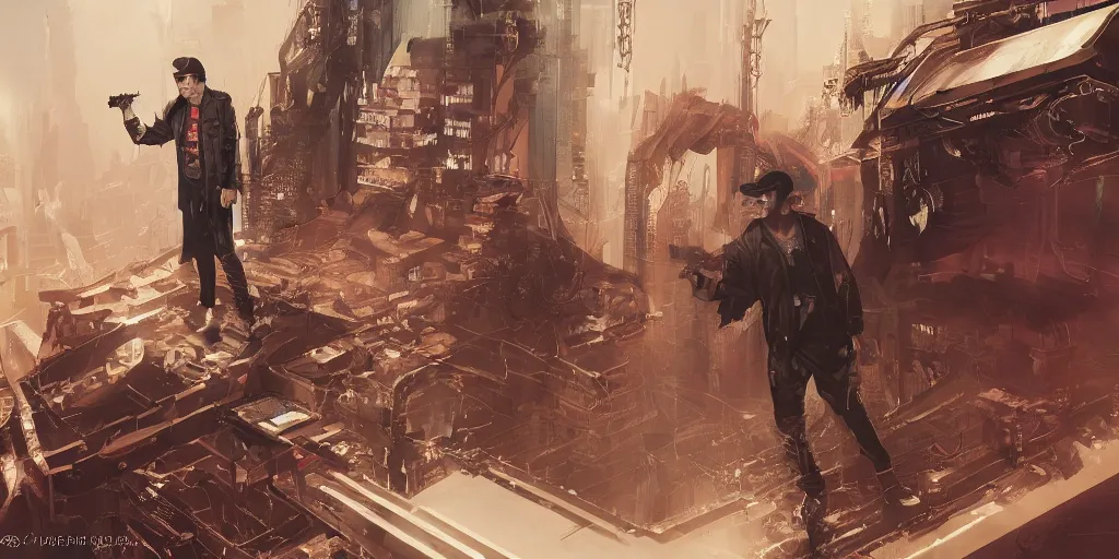 van morrison as a cyberpunk butcher, design sheet, 3 d | Stable ...