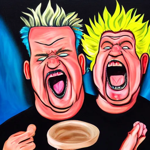 painting by jon hale of screaming gordon ramsay and | Stable Diffusion ...