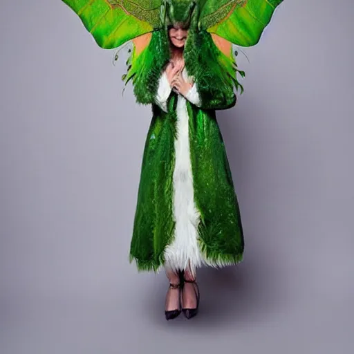 beautiful high - fashion coat made from a giant luna | Stable Diffusion