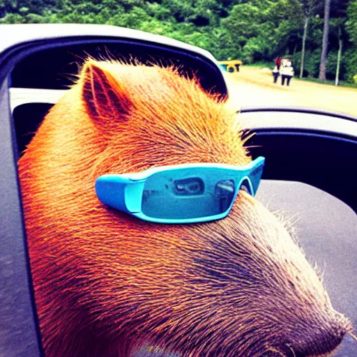 capybara in sunglasses driving a car ” | Stable Diffusion | OpenArt