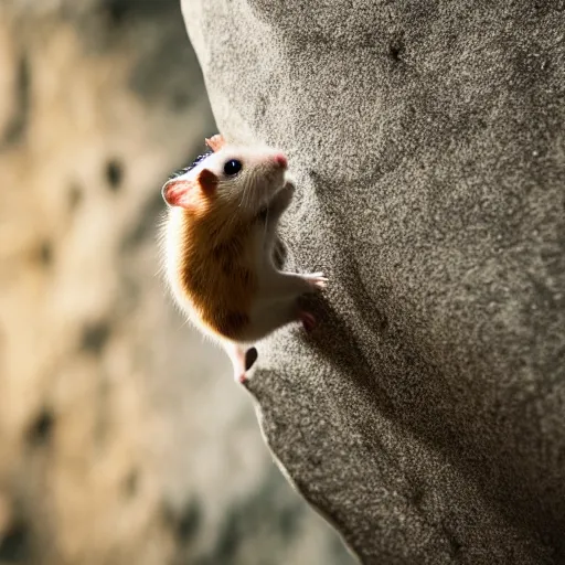 photograph of a hamster rock climbing, focused, sharp | Stable ...