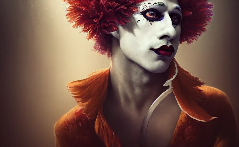 award winning portrait of a attractive male pierrot, | Stable Diffusion ...